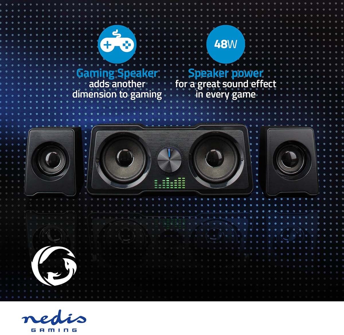 Nedis Gaming Speaker Set with Dual Subwoofer System